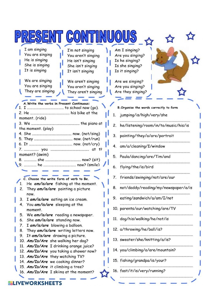 Presente Continuo Ejercicios 7 Marzo 2023 | PDF