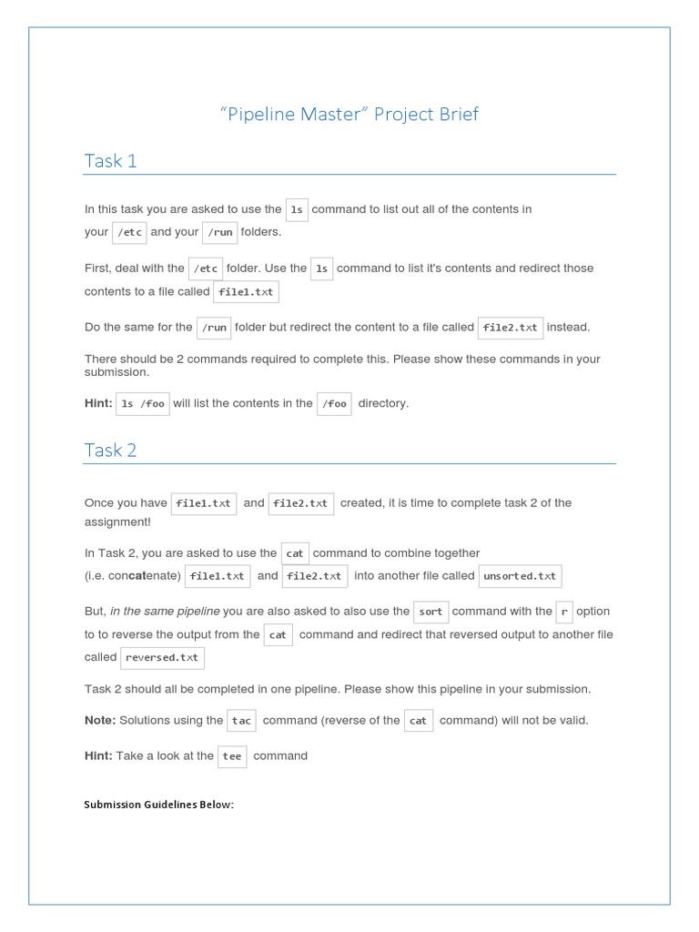 Pipeline Master Project Brief | PDF | Directory (Computing) | Computer Architecture