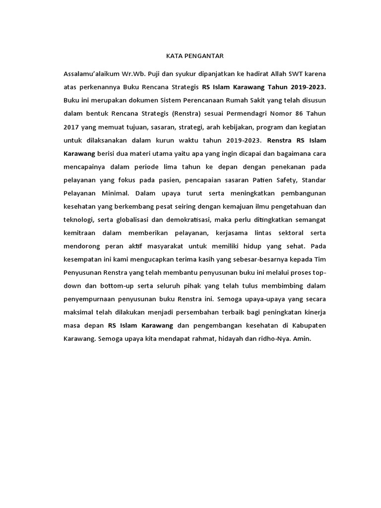 Contoh Renstra RS | PDF