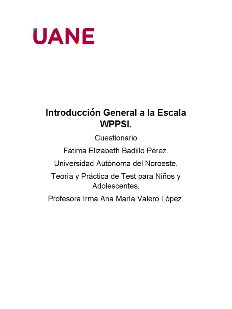 Interpretación del WPPSI IV | PDF