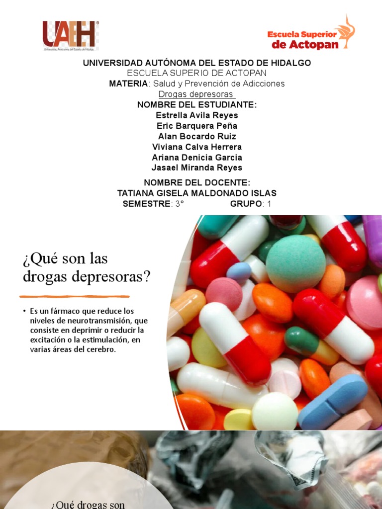 Efectos de Drogas Depresoras | PDF | Drogas | Benzodiazepinas