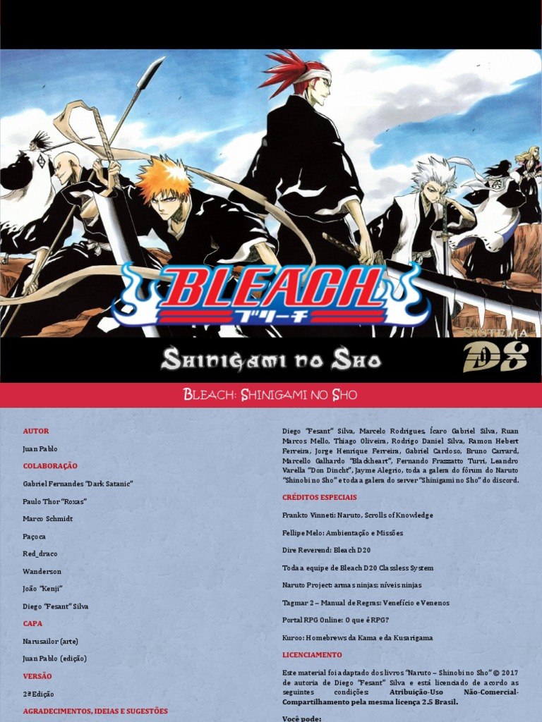 Bleach - Shinigami No Sho - Manual de Regras PDF | PDF