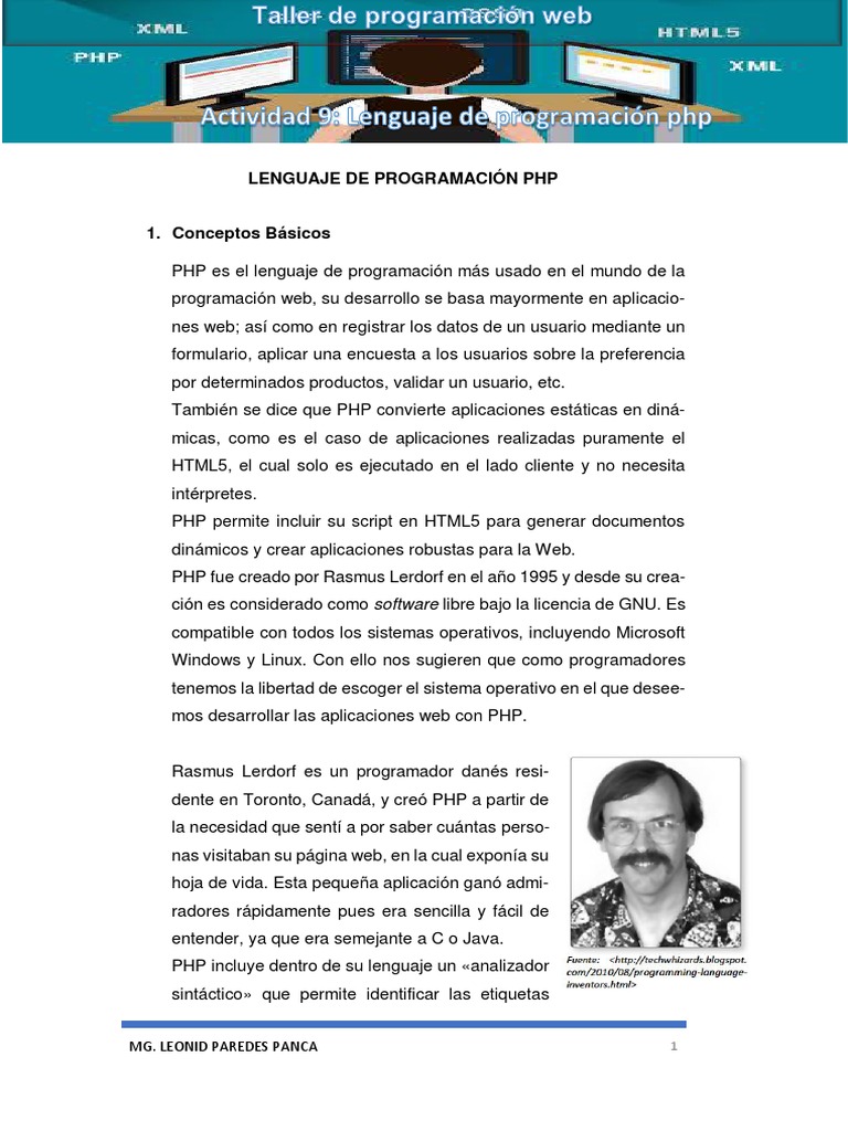 Lenguaje de Programación PHP PDF | PDF | Php | Servidor HTTP Apache