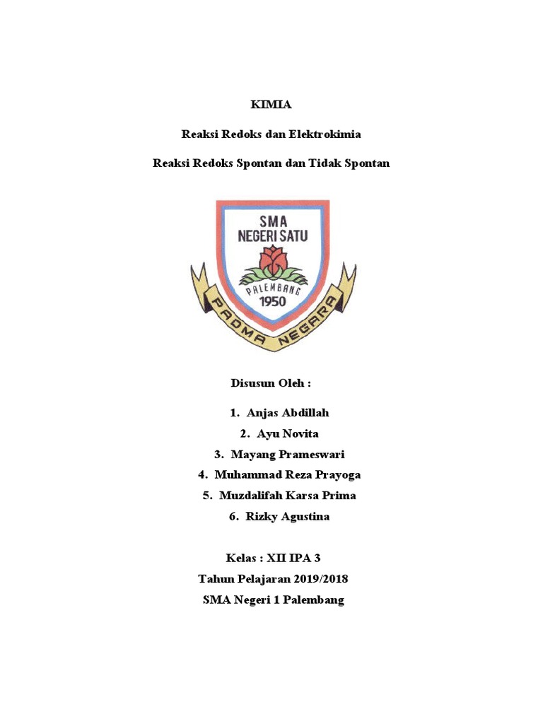 Reaksi Redoks: Spontan vs Tidak Spontan | PDF