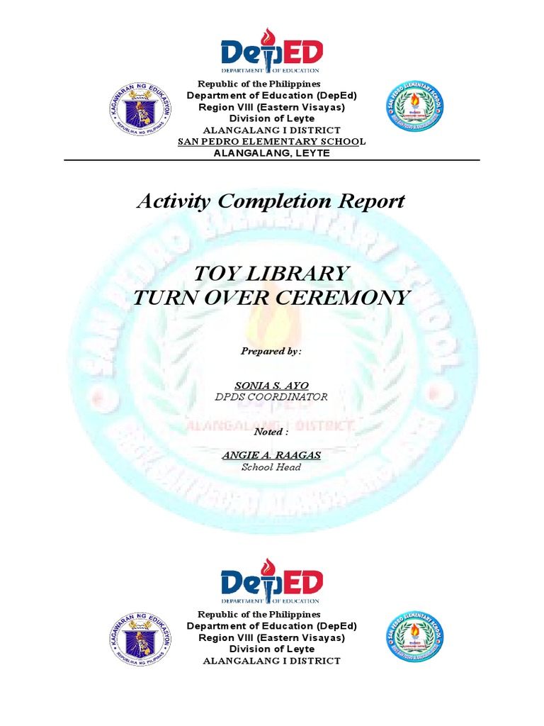Toy Library Ceremony Report | PDF | Wellness