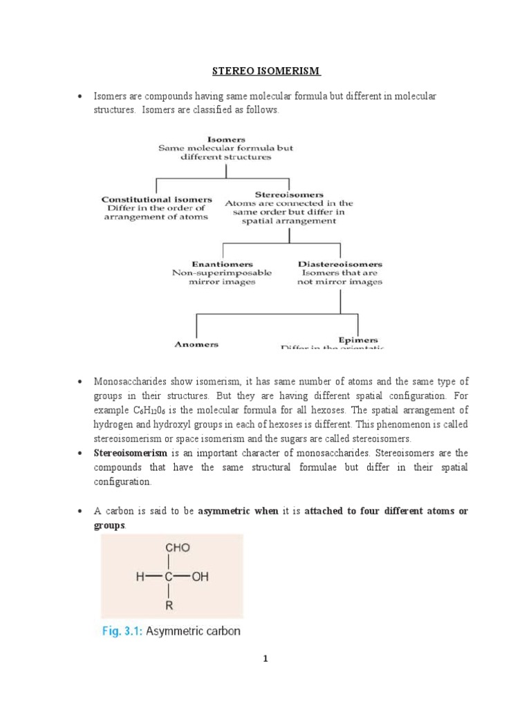 Epimers and Anomers Explained | PDF | Isomer | Glucose