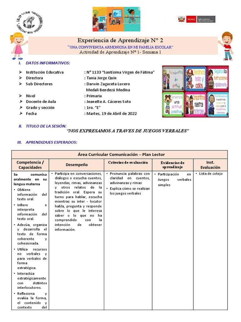 Actividad de Aprendizaje N°02- E2-sem 1 | PDF | Evaluación | Universo