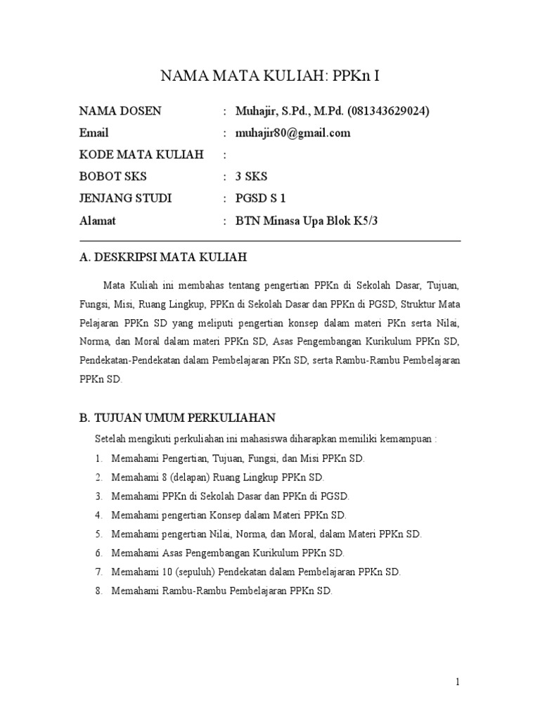 PPKN I | PDF | Karier & Perkembangan
