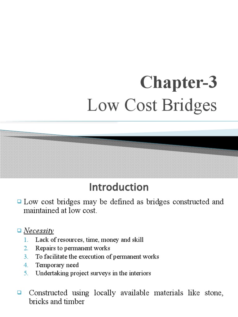 Chapter-3 Low Cost Bridges-1 | PDF | Road | Bridge