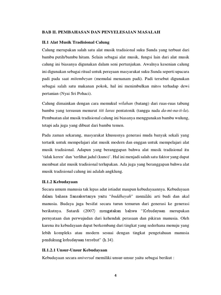 Alat Musik Tradisional Calung Sunda | PDF