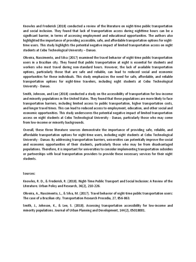 RRL | PDF | Public Transport | Transport