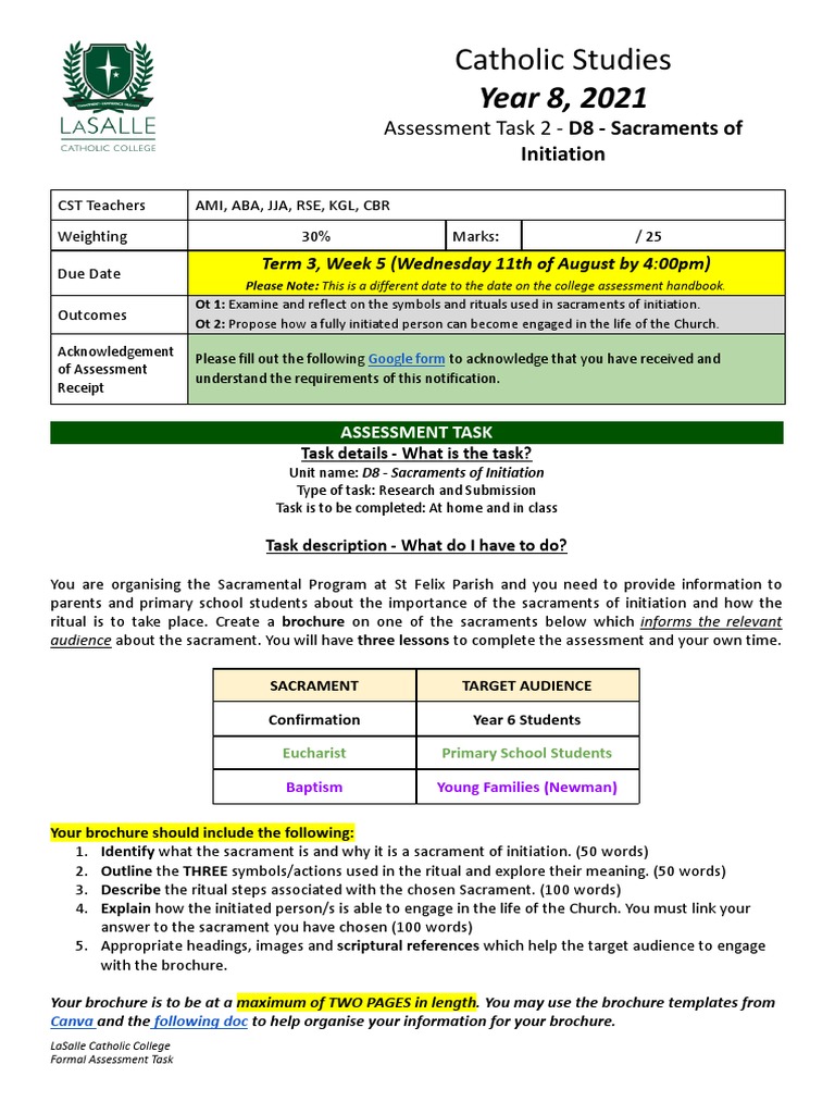 2021 Year 8 CST Assessment Task 2 - Notification (Online Learning ...
