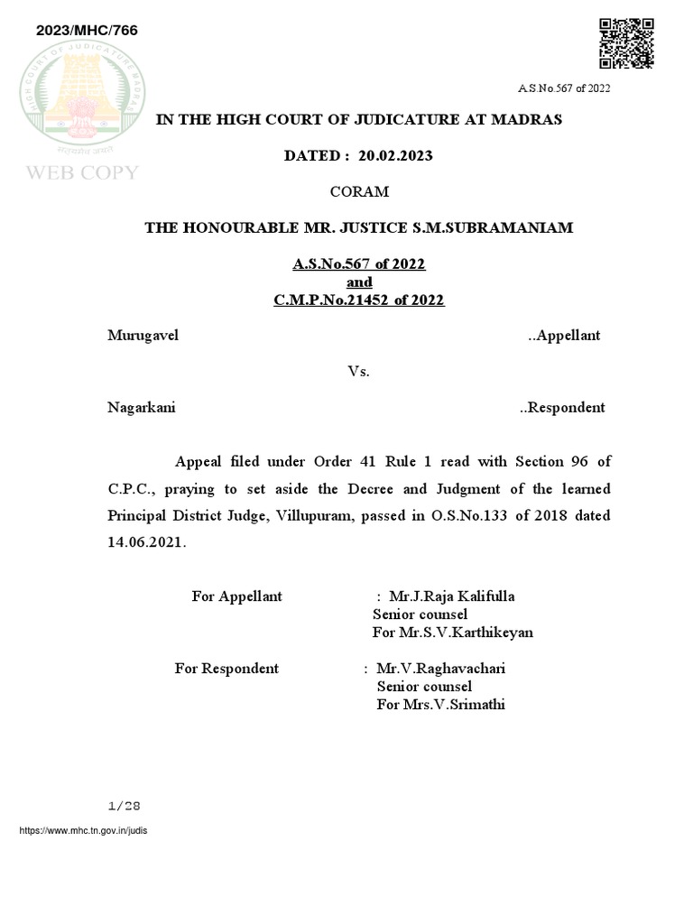 AS.567 of 2022 PDF | PDF | Lawsuit | Burden Of Proof (Law)