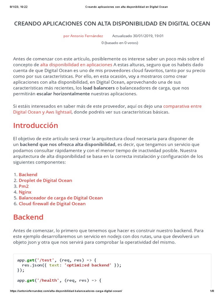 Creando Aplicaciones Con Alta Disponibilidad en Digital Ocean | PDF ... Creando Aplicaciones Con Alta Disponibilidad en Digital Ocean | PDF ...