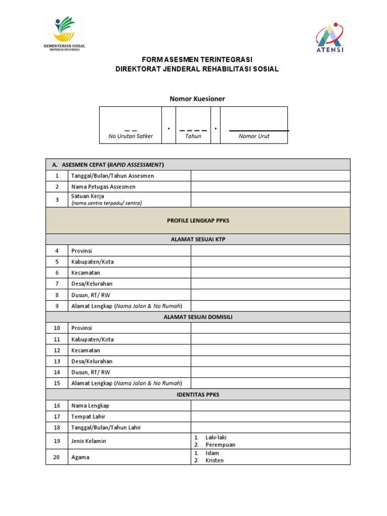 !NEW 280722 - Form Asesmen Terintegrasi REV.02 | PDF
