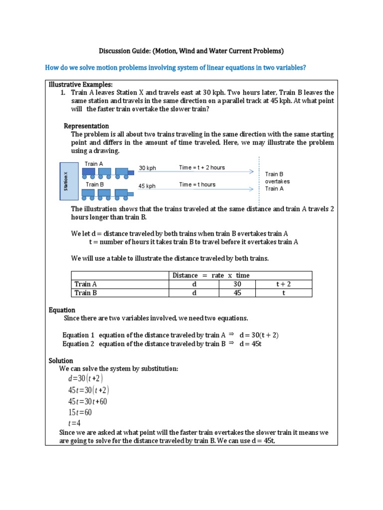 (Motion, Wind and Water Current Problems) Problems Involving Systems of ...