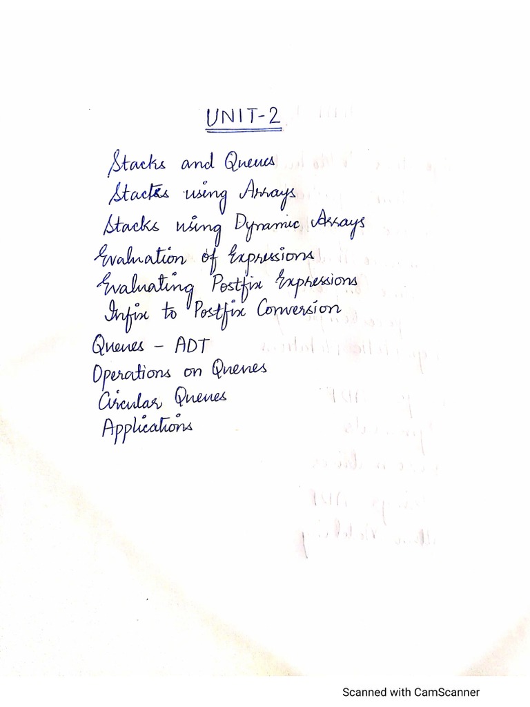 Data Structures and Algorithms Unit-2 Notes | PDF