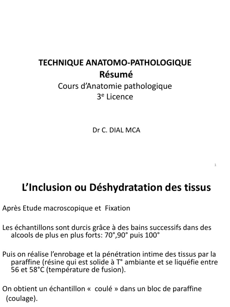 Résumé de La Technique ANAPATH PDF | PDF | Histologie | Microscopie