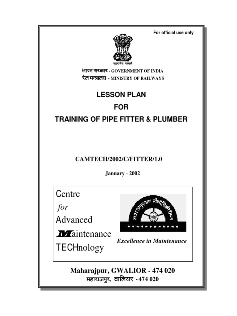 Lesson Plan For Training of Pipe Fitter & Plumber | Download Free PDF ...