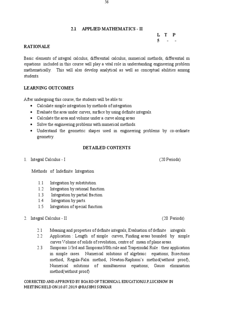 Applied Mathematics Ii | PDF | Integral | Area