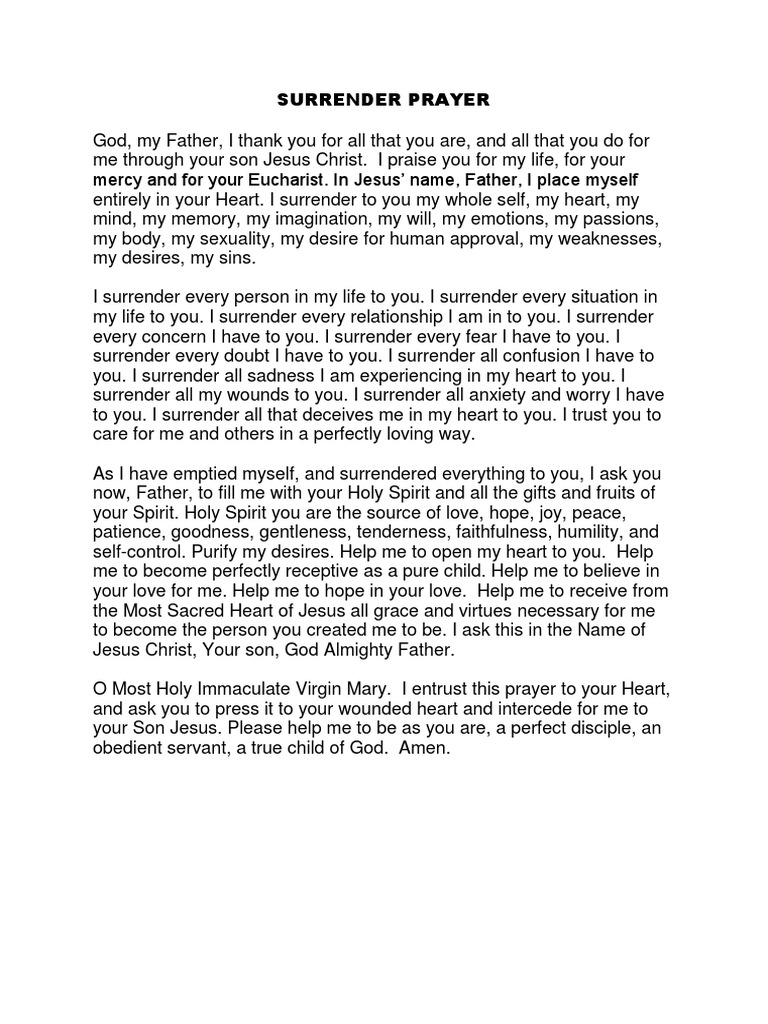 Surrender Prayer | PDF