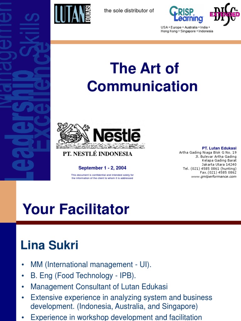 Workshop Nestle The Art of Communication PDF | PDF | Communication ...