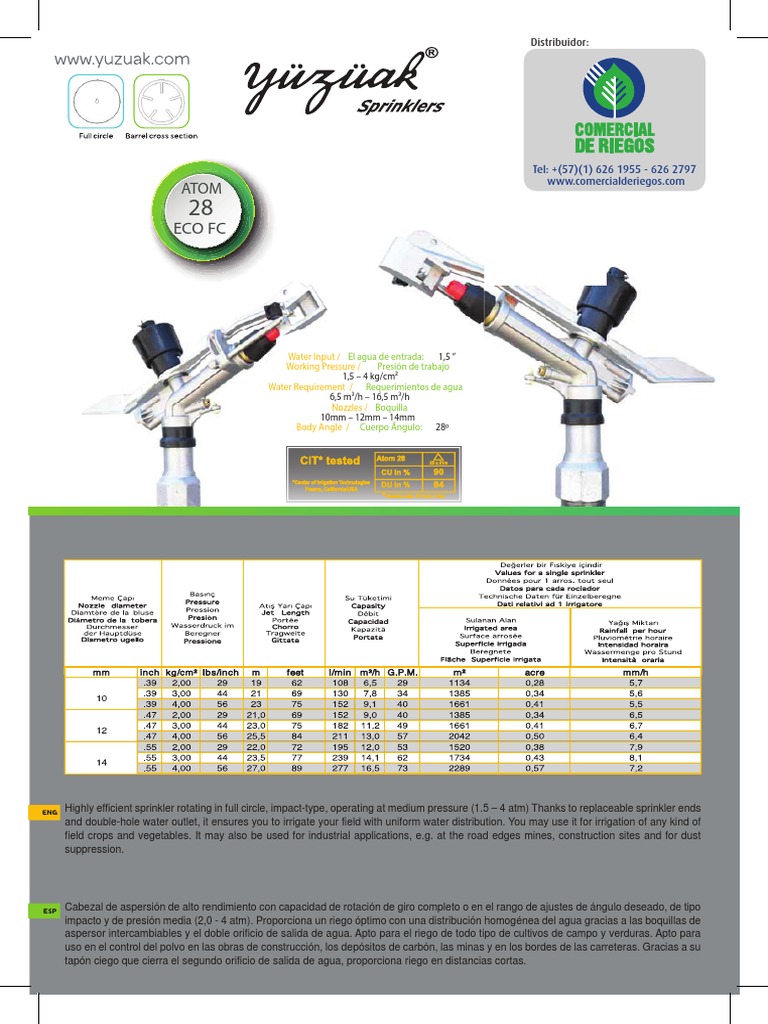 Atom 28ECO FC - Yuzuak - Ficha Tecnica | PDF