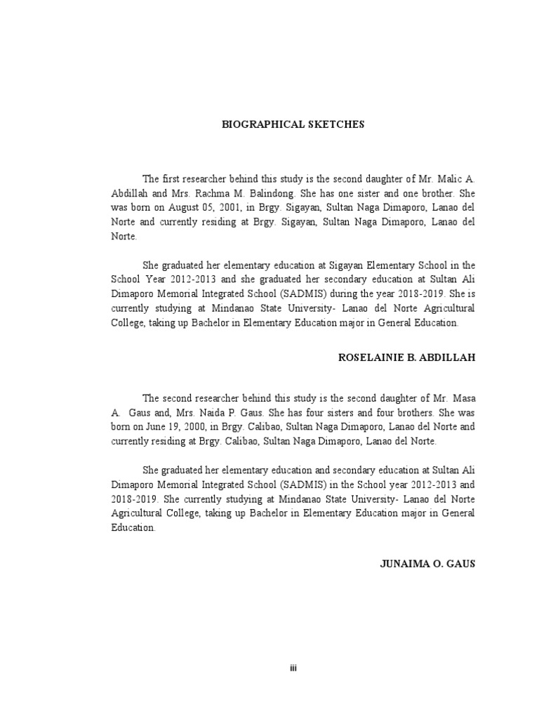 Biographical Sketches | PDF | Social Media | Popular Culture & Media ...