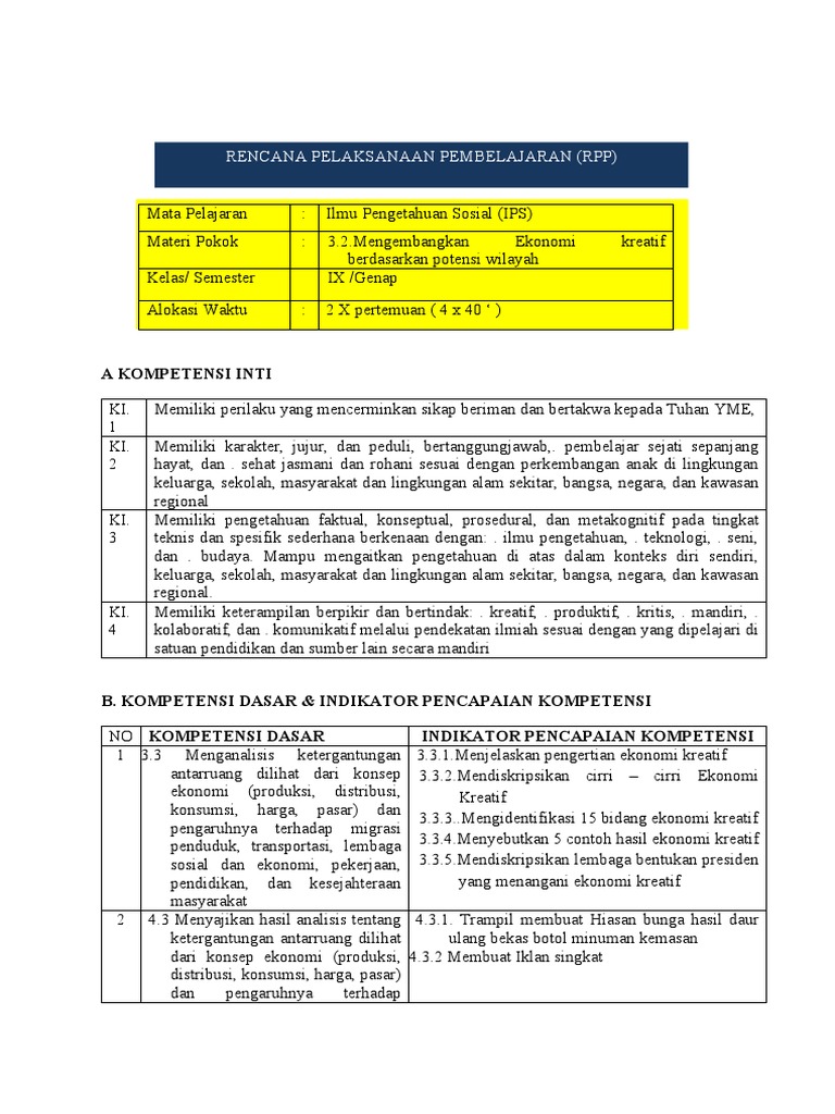 RPP Akreditasi Lengkap 1 KD | PDF | Karier & Perkembangan | Sains & Matematika