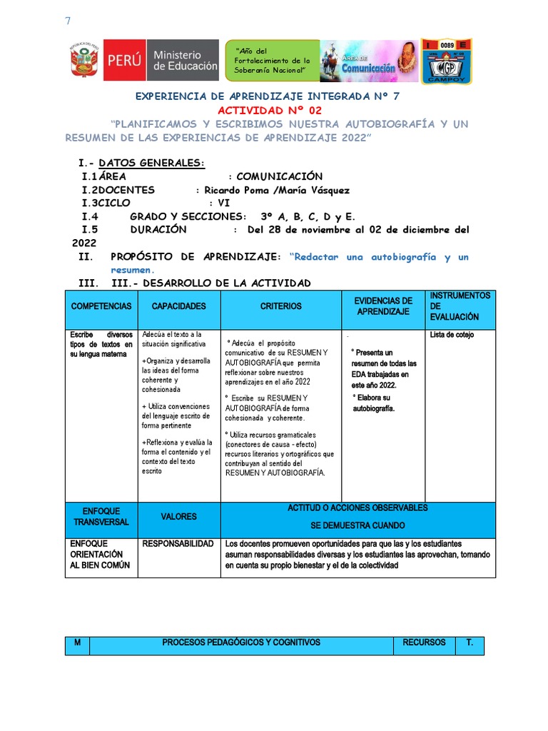 3º-ACTIVIDAD 2 - Experiencia 7º | Descargar gratis PDF | Infancia ...