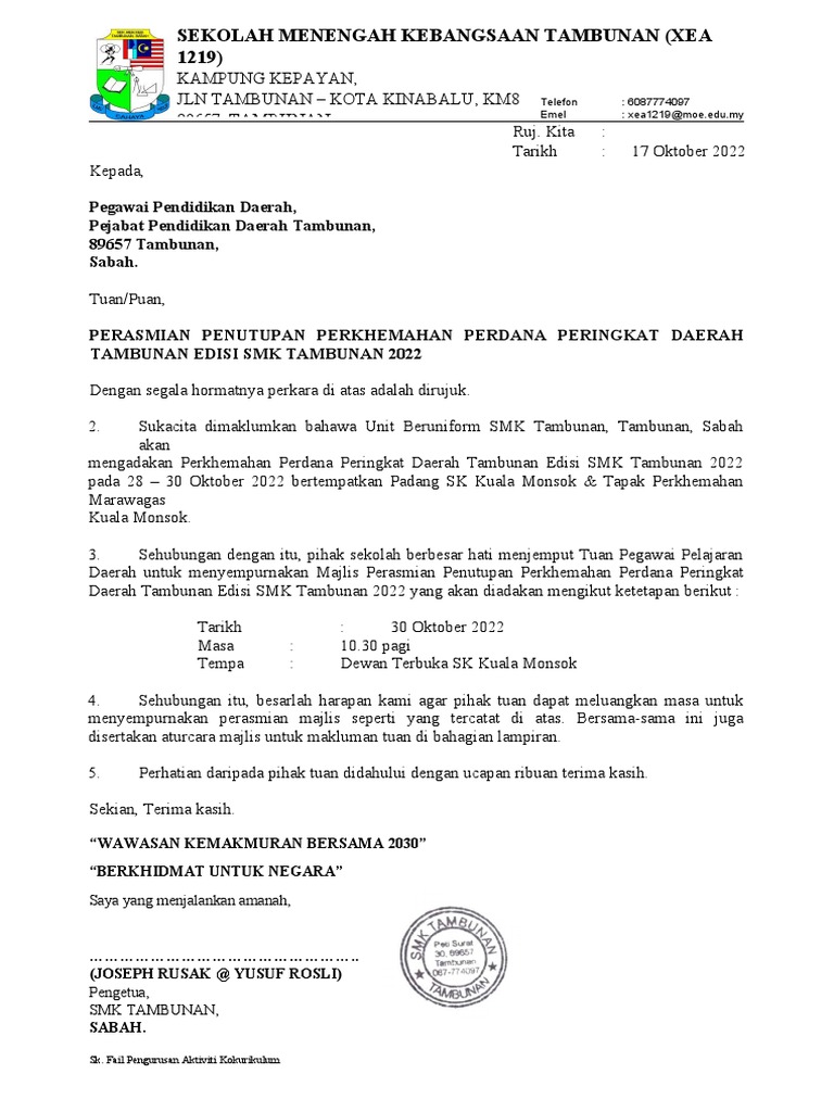 Surat Jemputan Perasmi | PDF