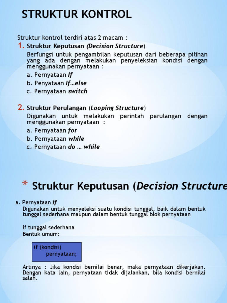 Struktur Kontrol: Struktur Keputusan (Decision Structure) | PDF