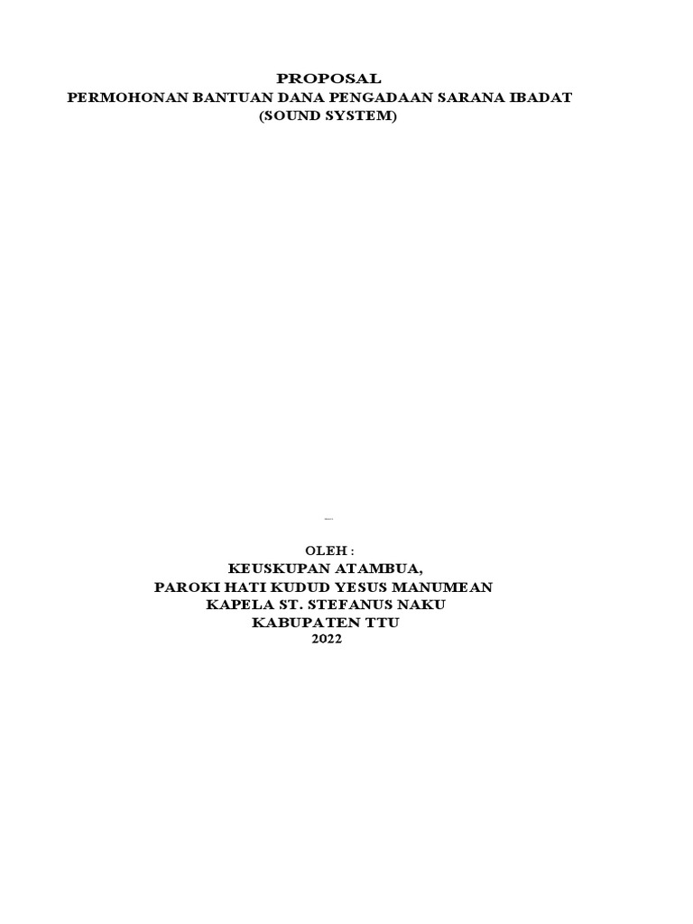 Proposal Sarana St. Stefanus Naku TTU | PDF