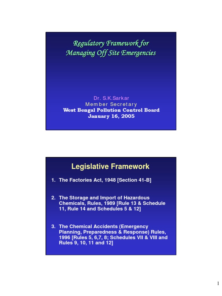 Regulatory Framework For Managing Off Site Emergencies | PDF | Incident ...