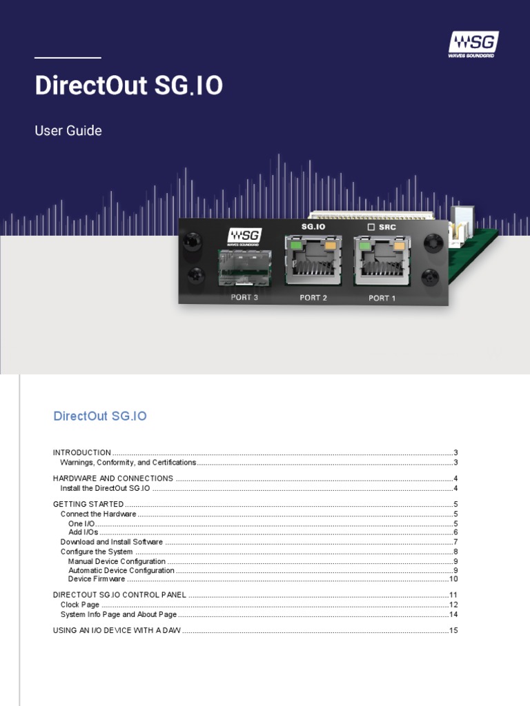 DirectOut SG - IO User Guide | PDF | Computer Network | Network Switch