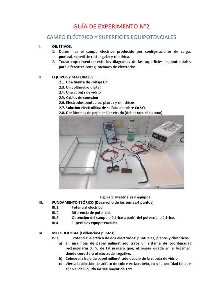 GUÍA DE EXPERIMENTO 2 FIII | PDF | voltaje | Química