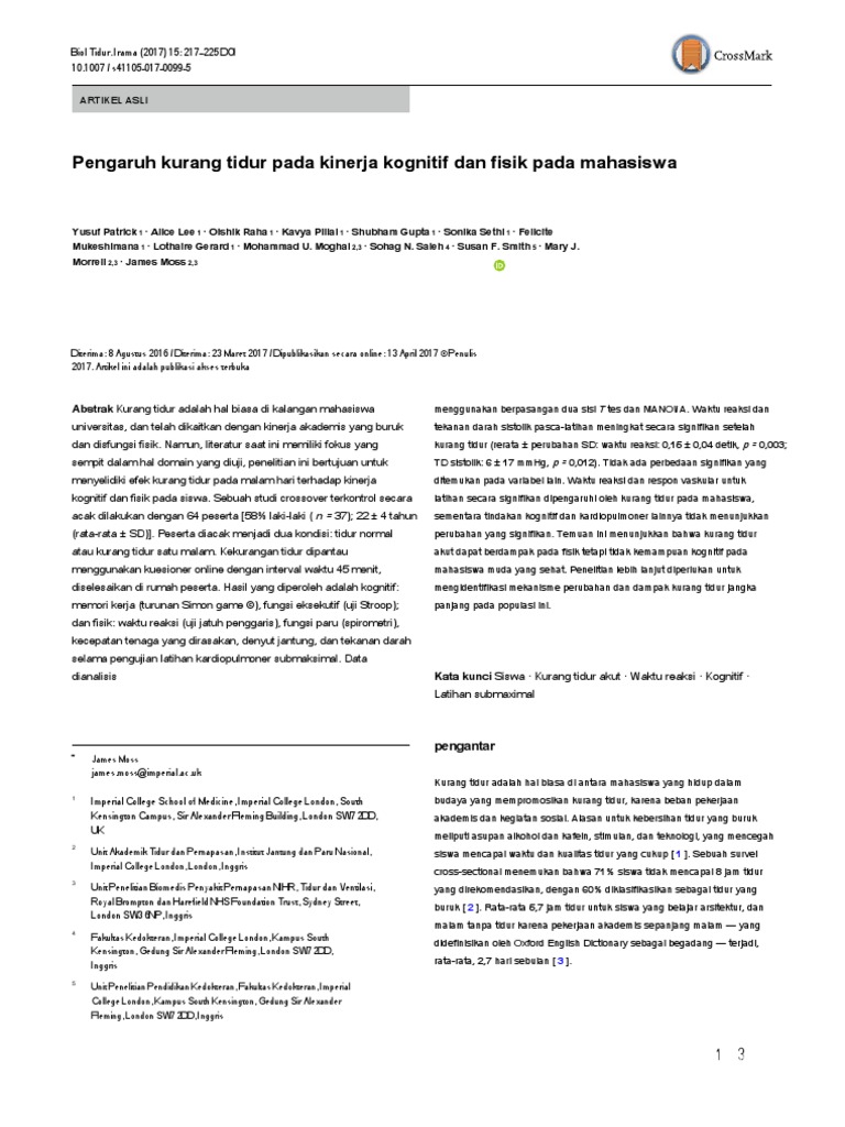 Efects Of Sleep Deprivation On Cognitive And Physical Performance En