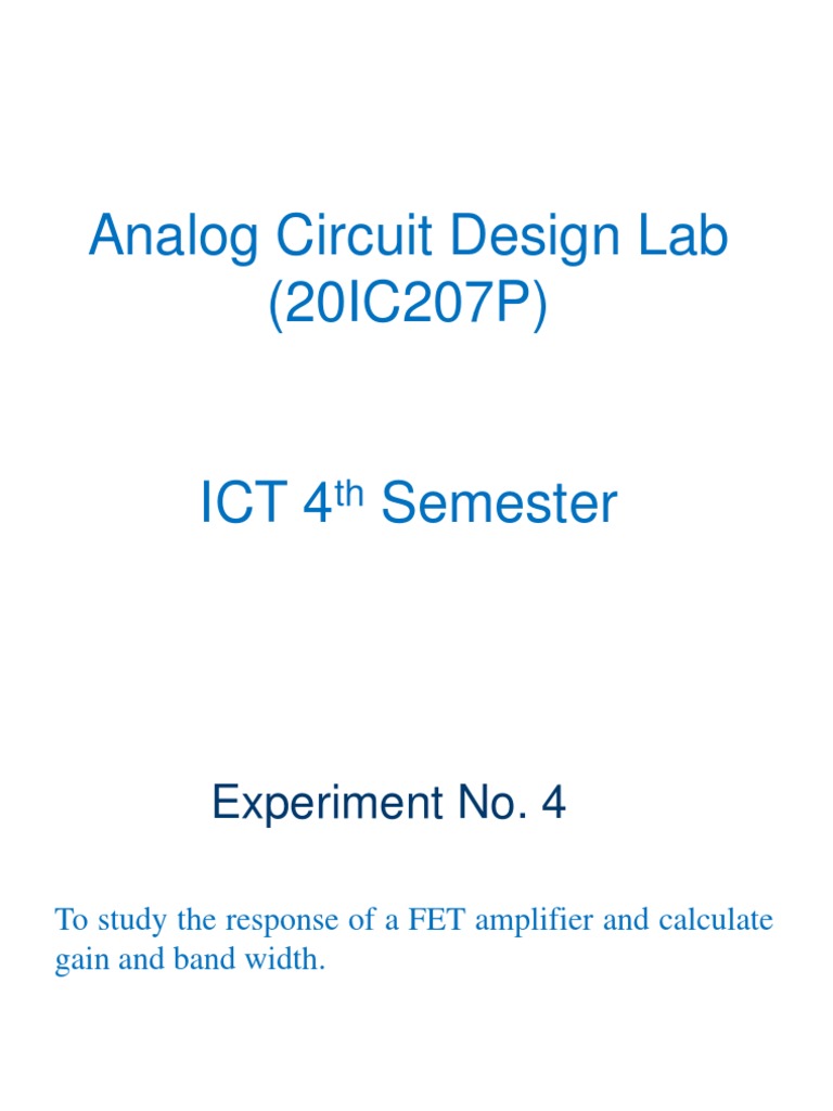 Fet Amplifier Pdf Amplifier Field Effect Transistor