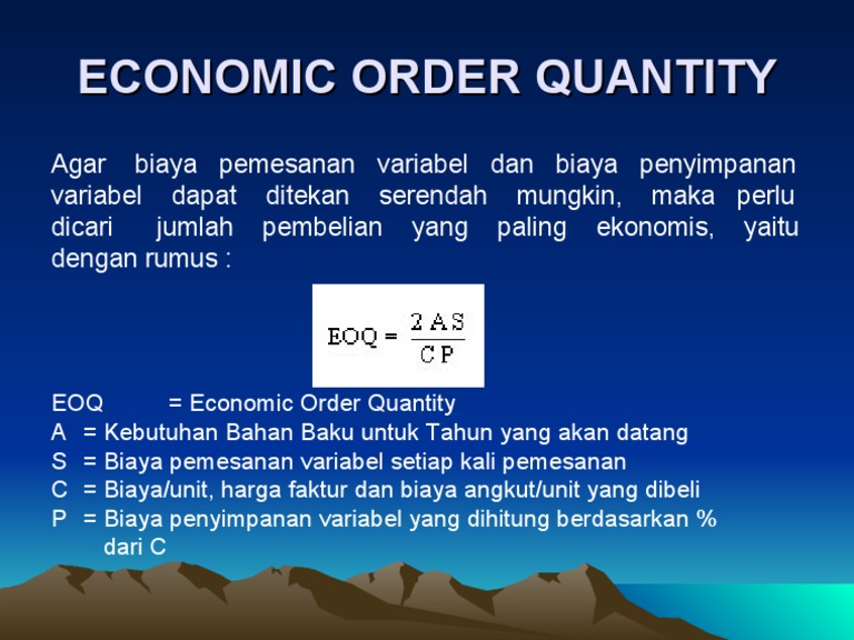 Rumus Economic Order Quantity (EOQ) | PDF