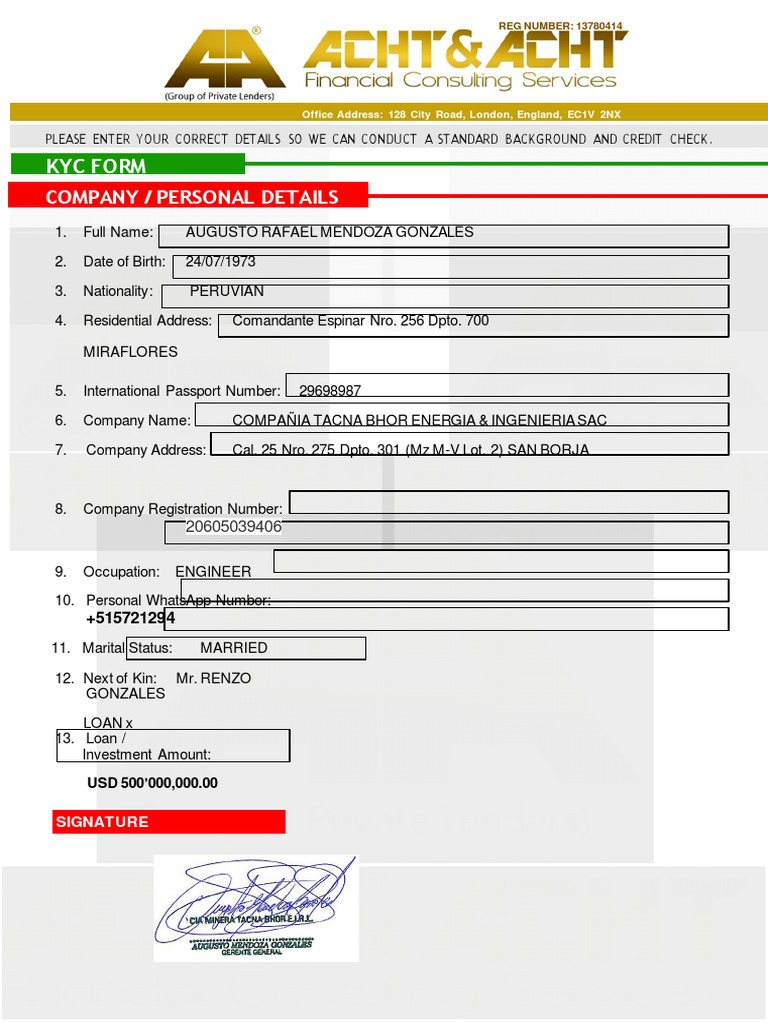 KYC Form for Loan Application | PDF
