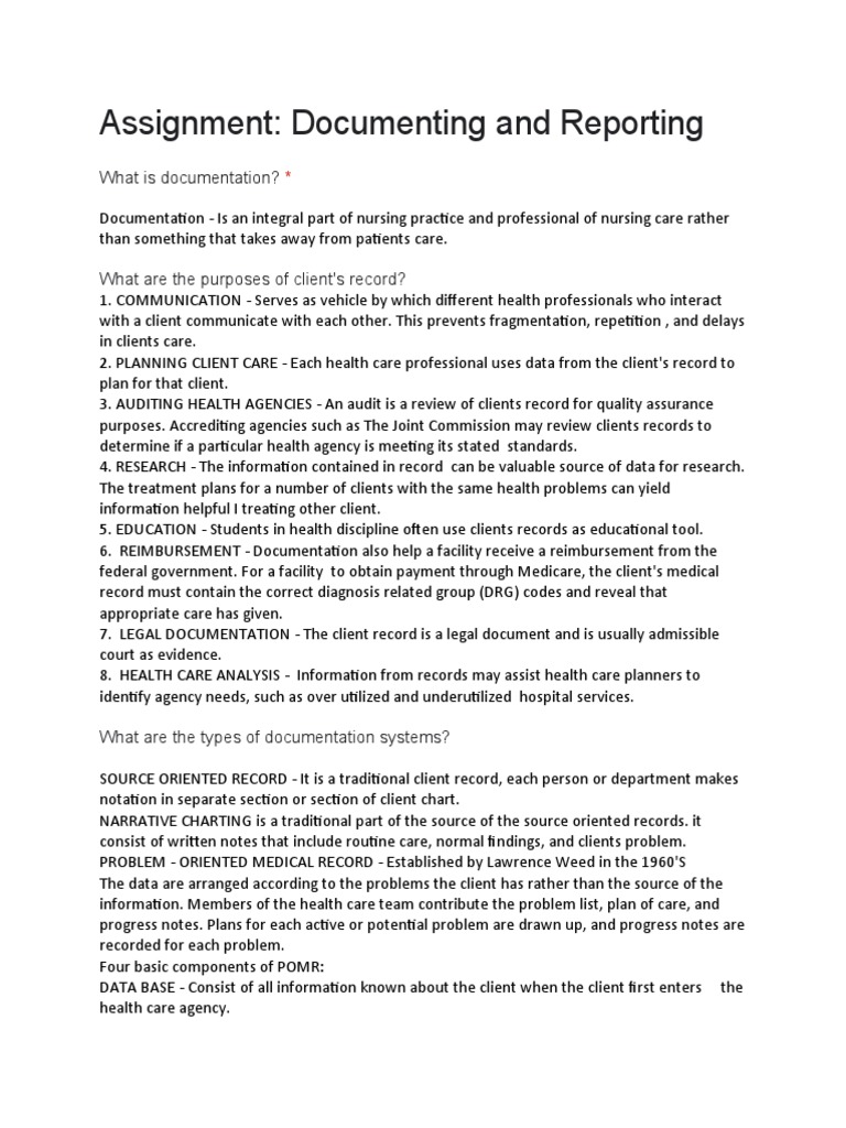Documenting and Reporting | PDF | Health Care | Medicine