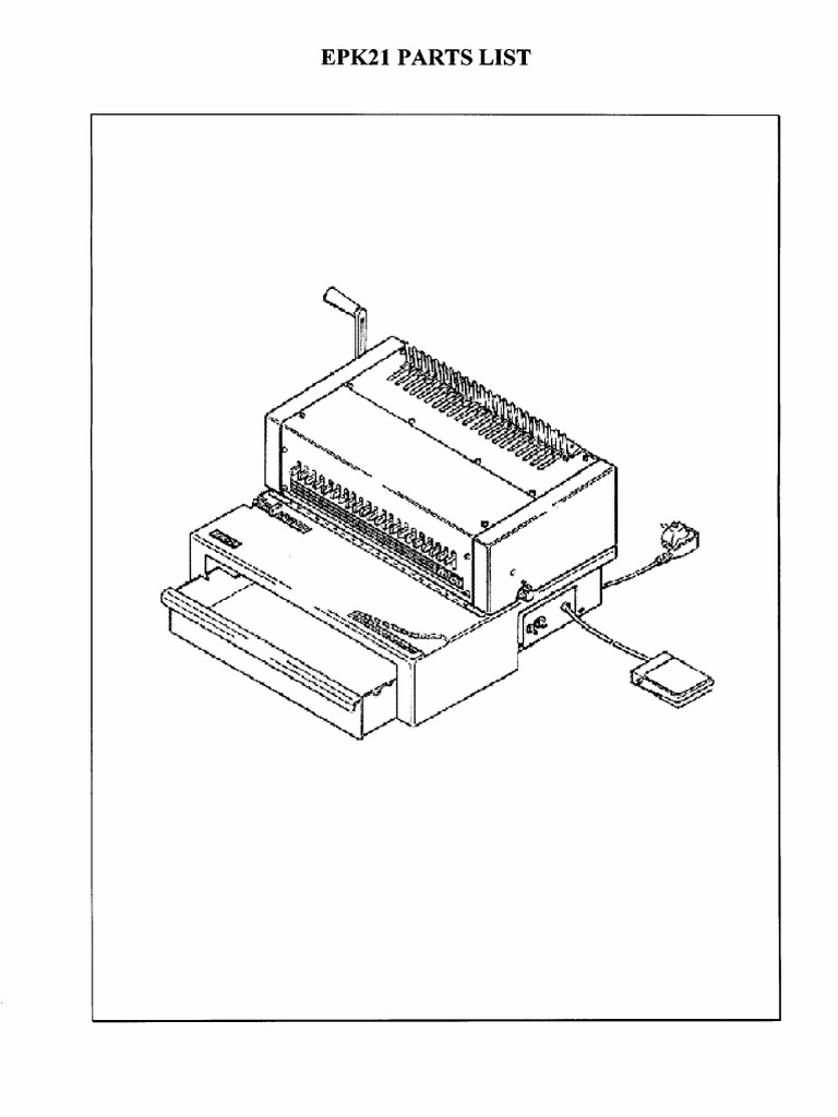 GBC Epk21 Parts List PDF | PDF