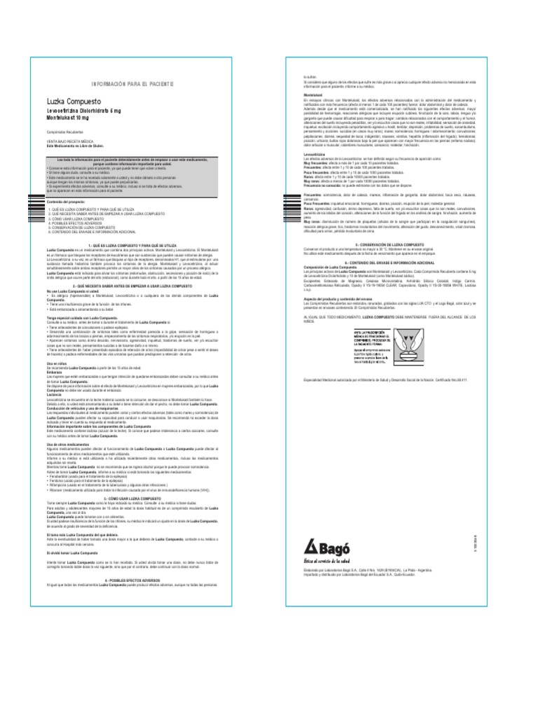 Luzka Compuesto | PDF | Efecto adverso | Amamantamiento