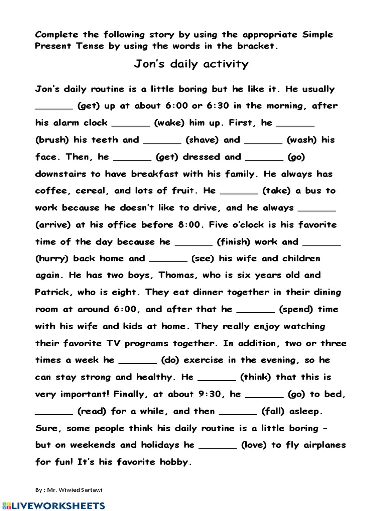 Daily Routine John | PDF