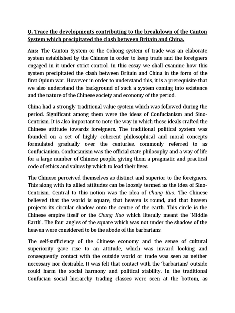 Canton System of Trade - Dias | PDF | Opium | China