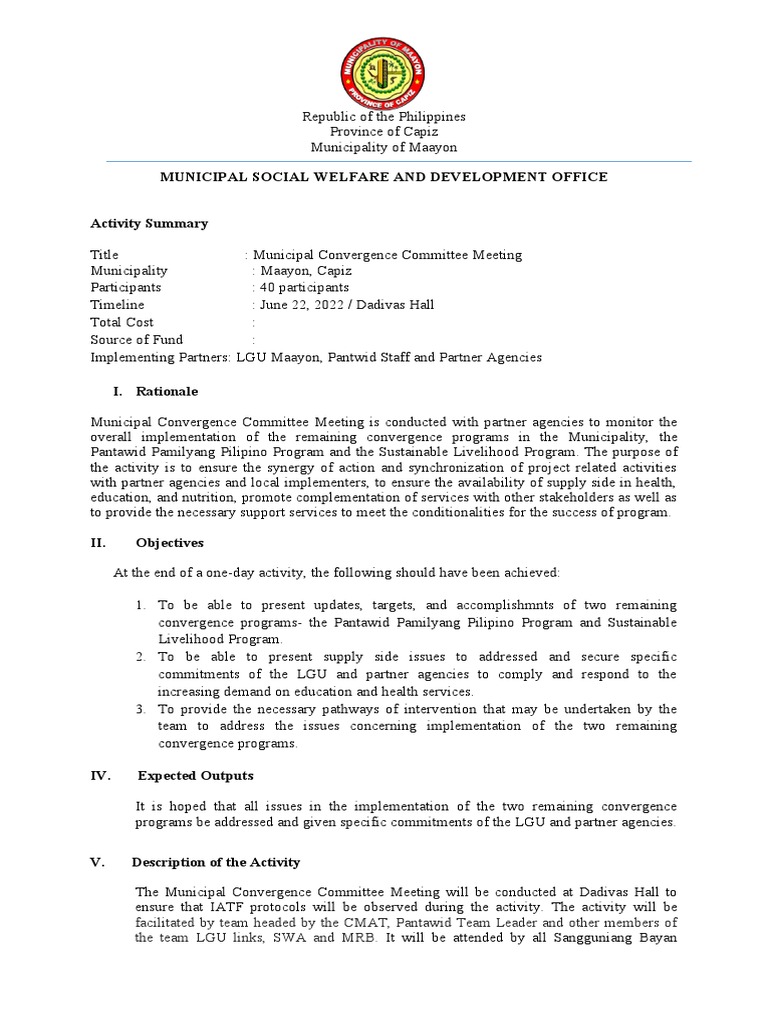 MCC Meeting Proposal | PDF | Economies