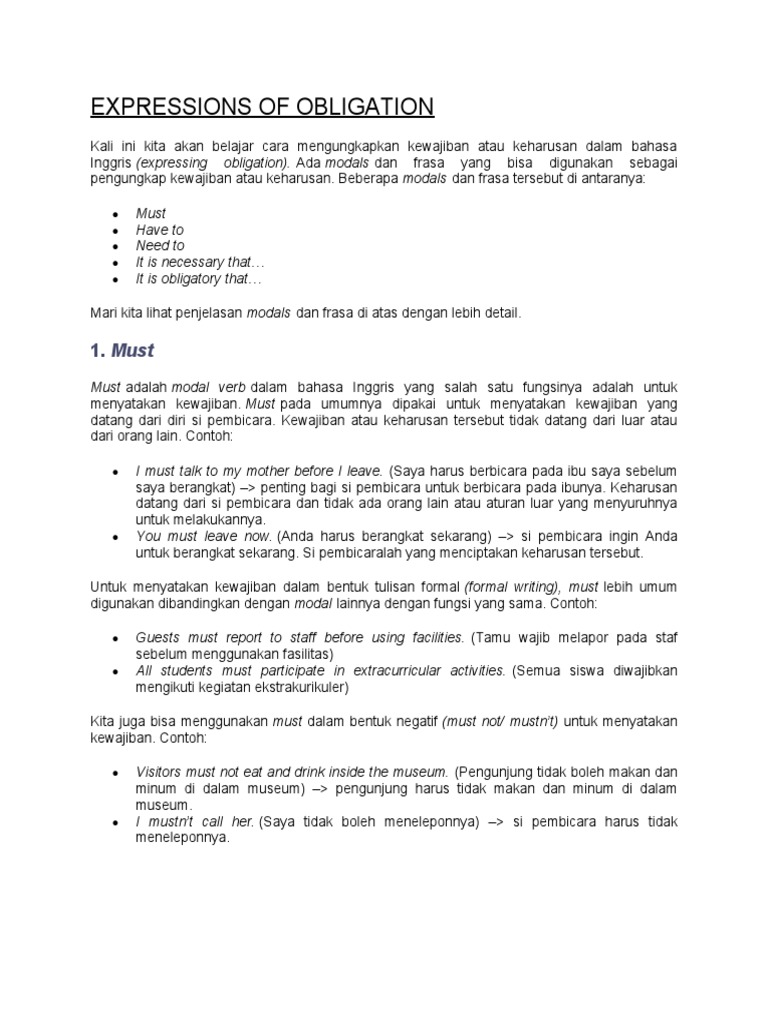 Expressions of Obligation | PDF