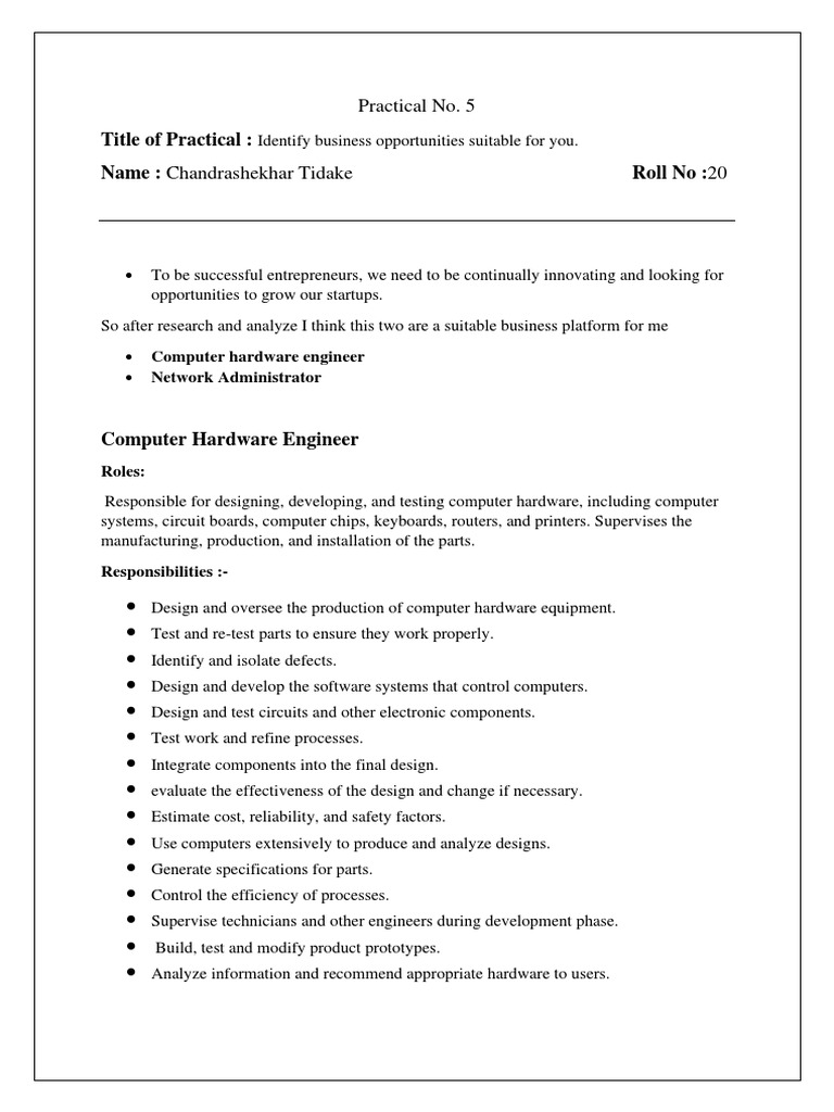 Business Opportunities In Tech Careers Pdf Computer Hardware