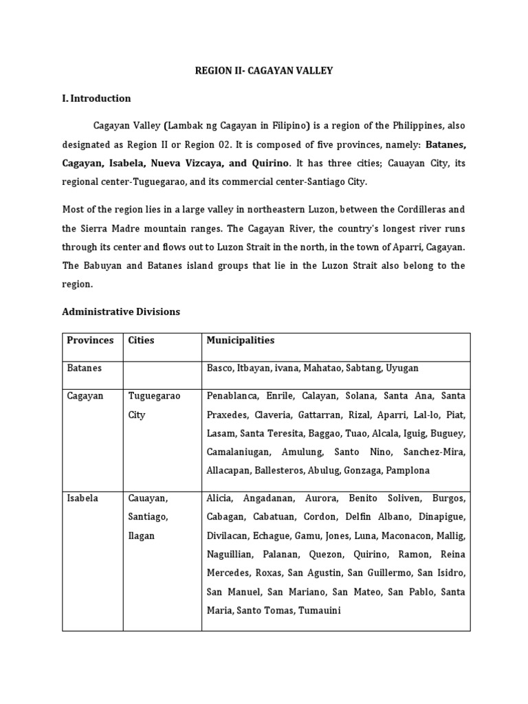 Region 2 | PDF | Luzon