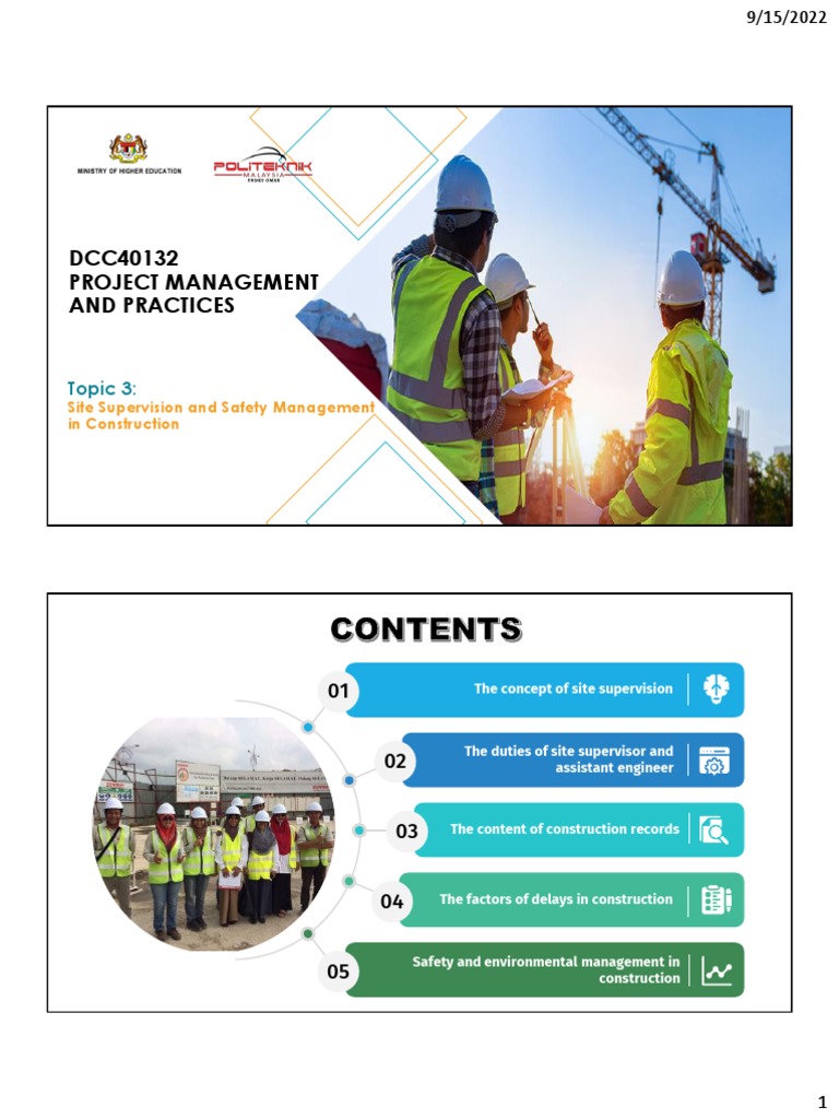Site Supervision & Safety in Construction | PDF | Occupational Safety ...